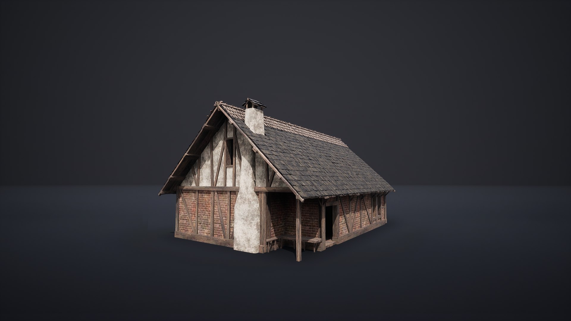 MEDIEVAL SLAVIC HOUSE COTTAGE CABIN HUT VILLAGE FARM BRICK AAA 3D ...
