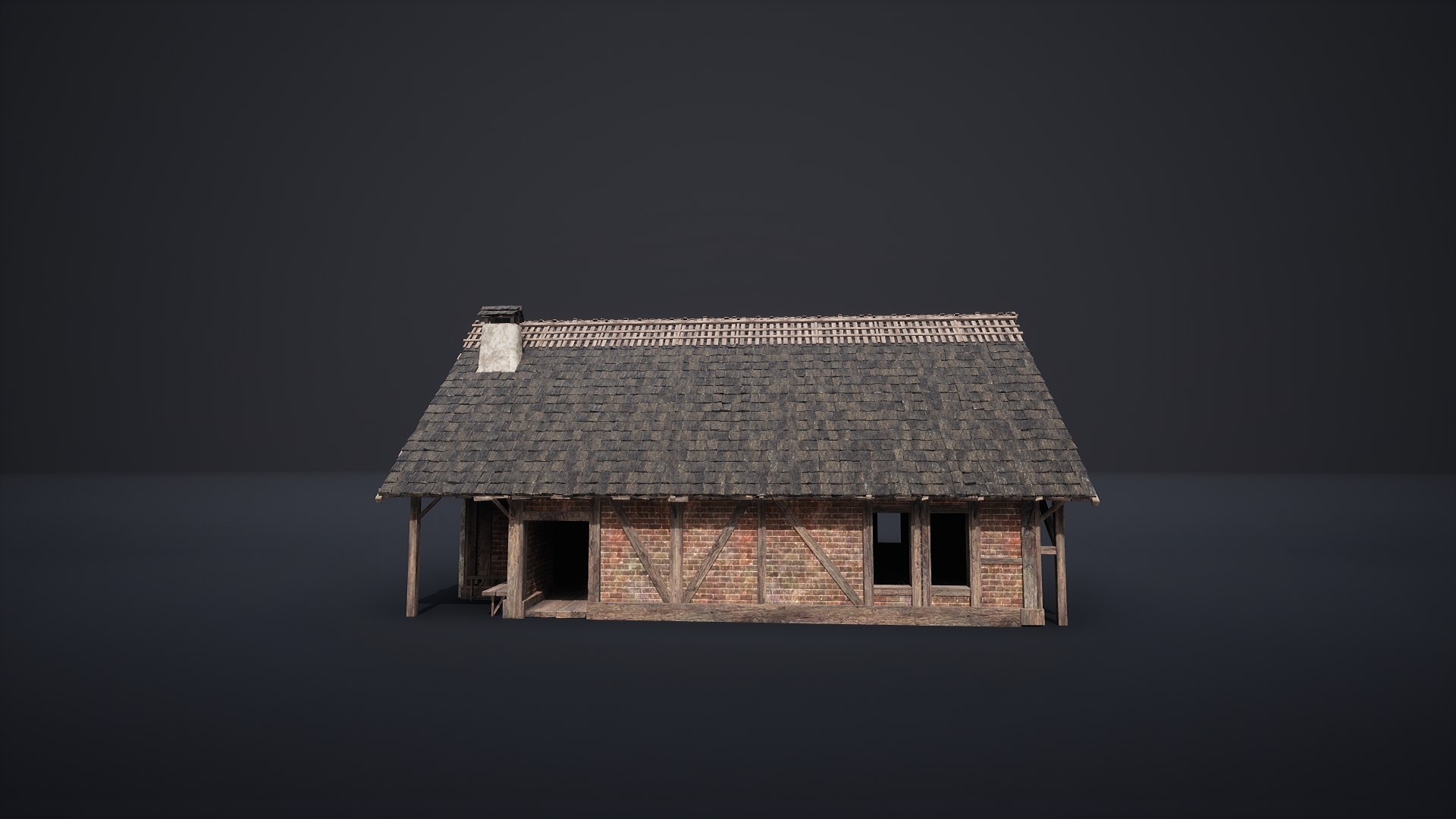 MEDIEVAL SLAVIC HOUSE COTTAGE CABIN HUT VILLAGE FARM BRICK AAA 3D ...
