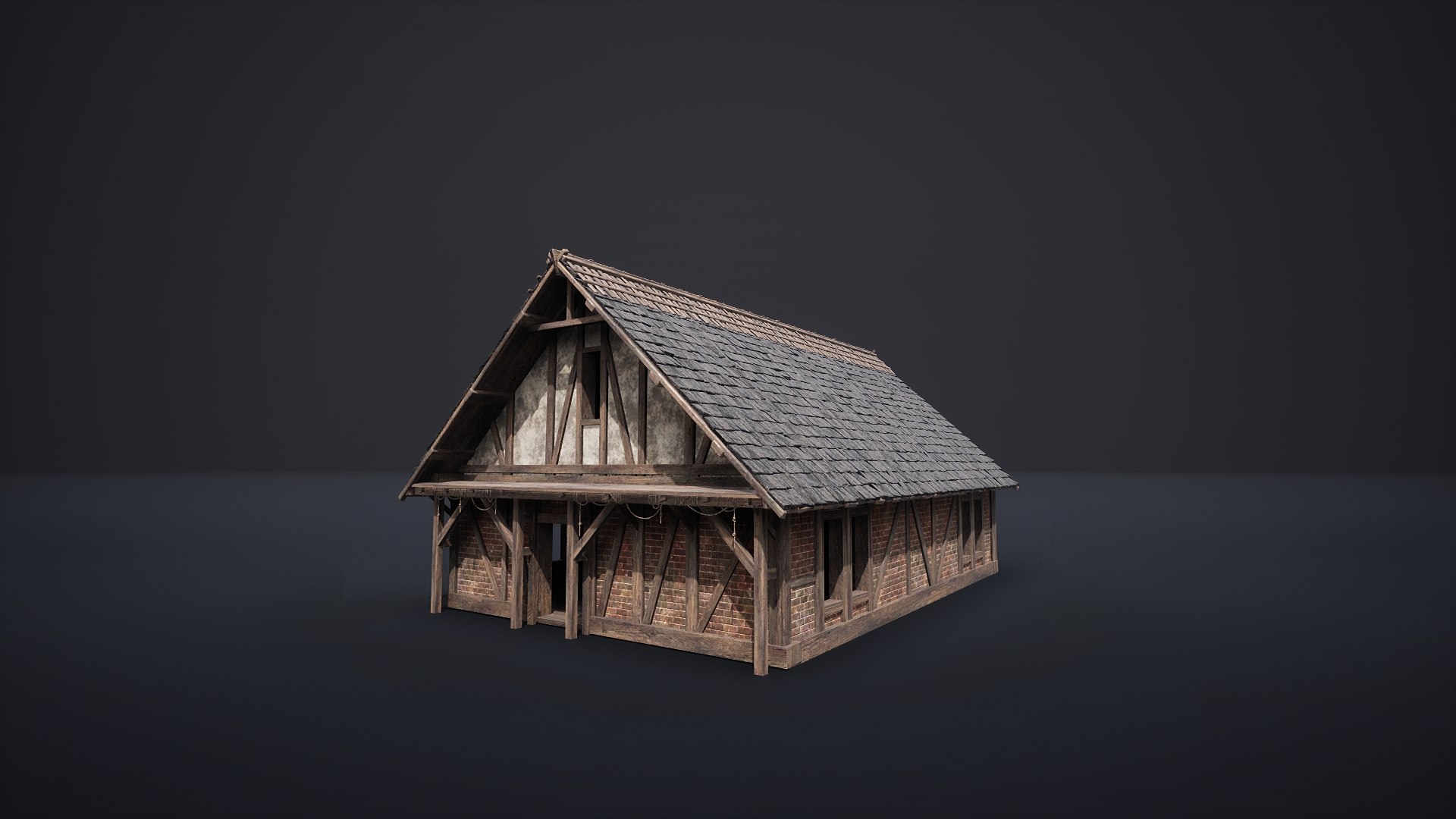 MEDIEVAL SLAVIC HOUSE COTTAGE CABIN HUT VILLAGE FARM BRICK AAA 3D ...