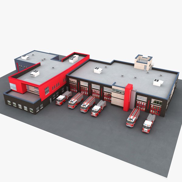 modelo 3d Edificio de la estación de bomberos - TurboSquid 2411097