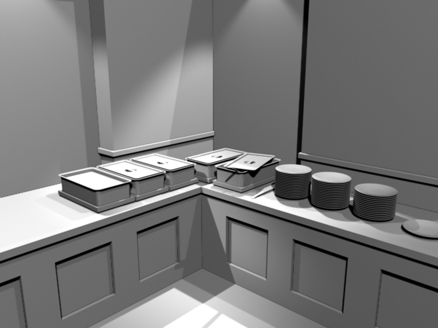 3d Model Buffet Scene
