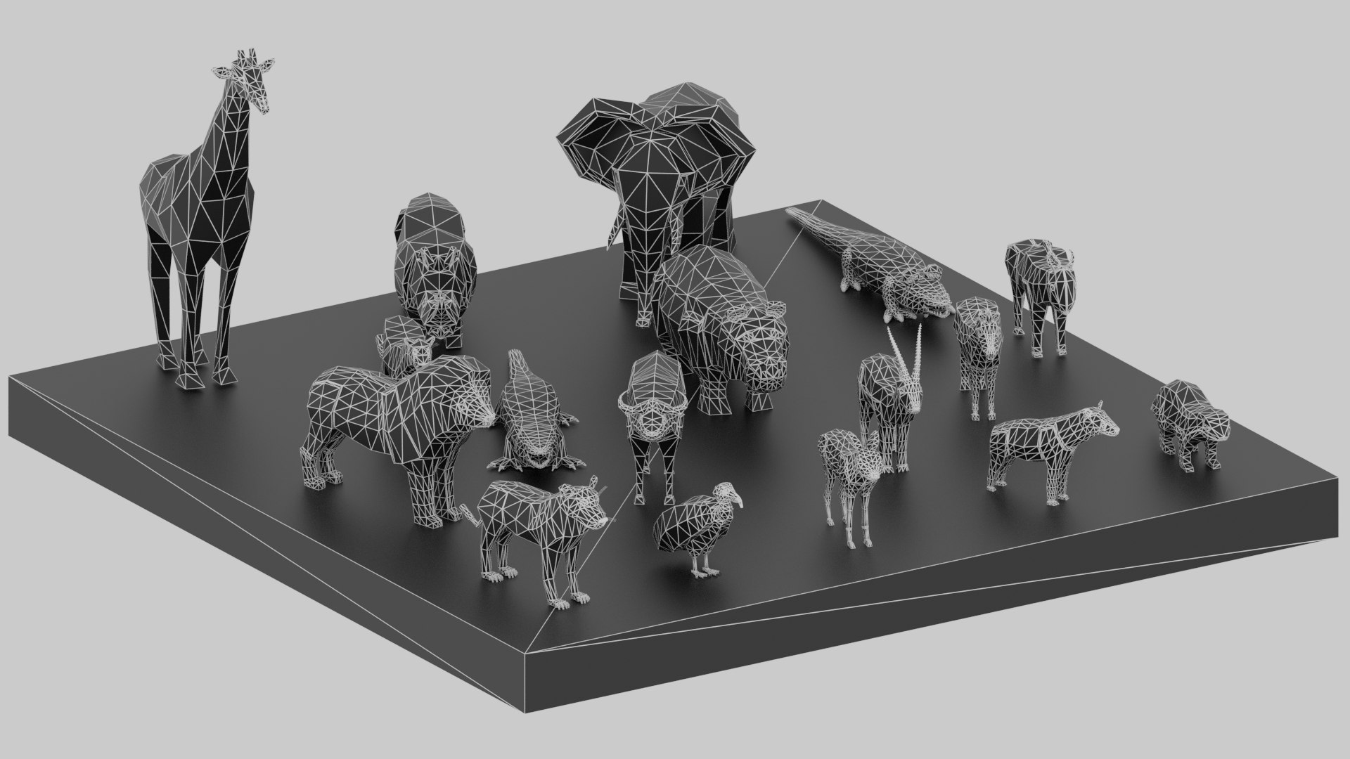 3D Cartoon LowPoly African Animals Collection Model - TurboSquid 2172277