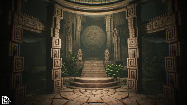 modèle 3D de Intérieur du temple aztèque 24 atouts - TurboSquid 2200399