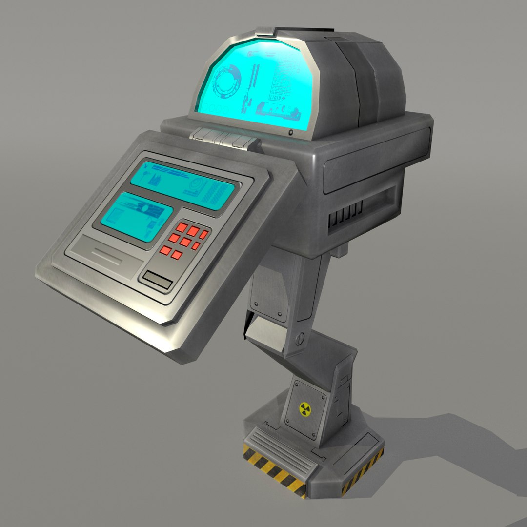 3d sci fi console