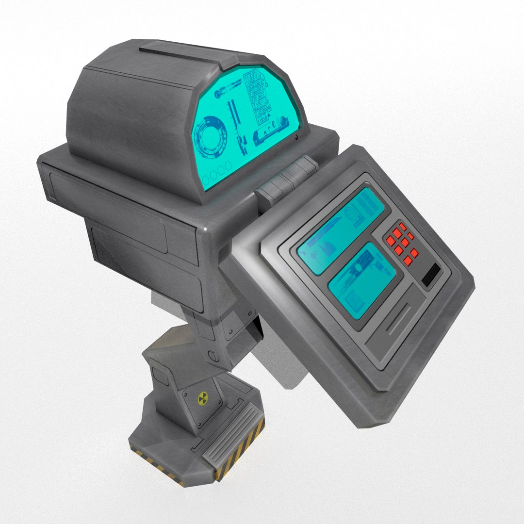 3d sci fi console