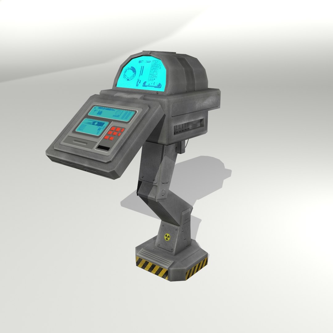3d sci fi console