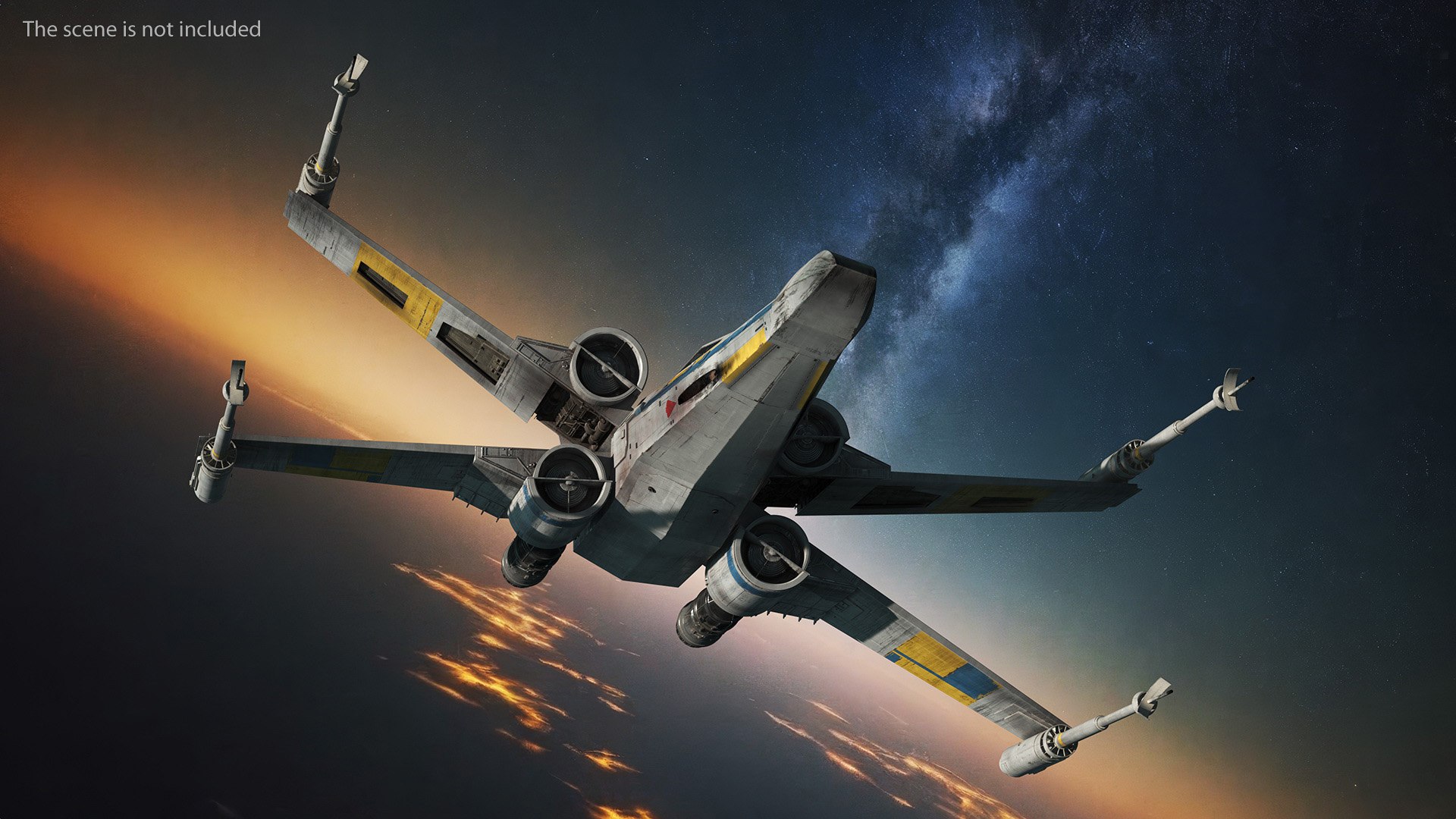 3D Model Space Fighter X-Wing Starship With R2-D2 Rigged For Maya ...