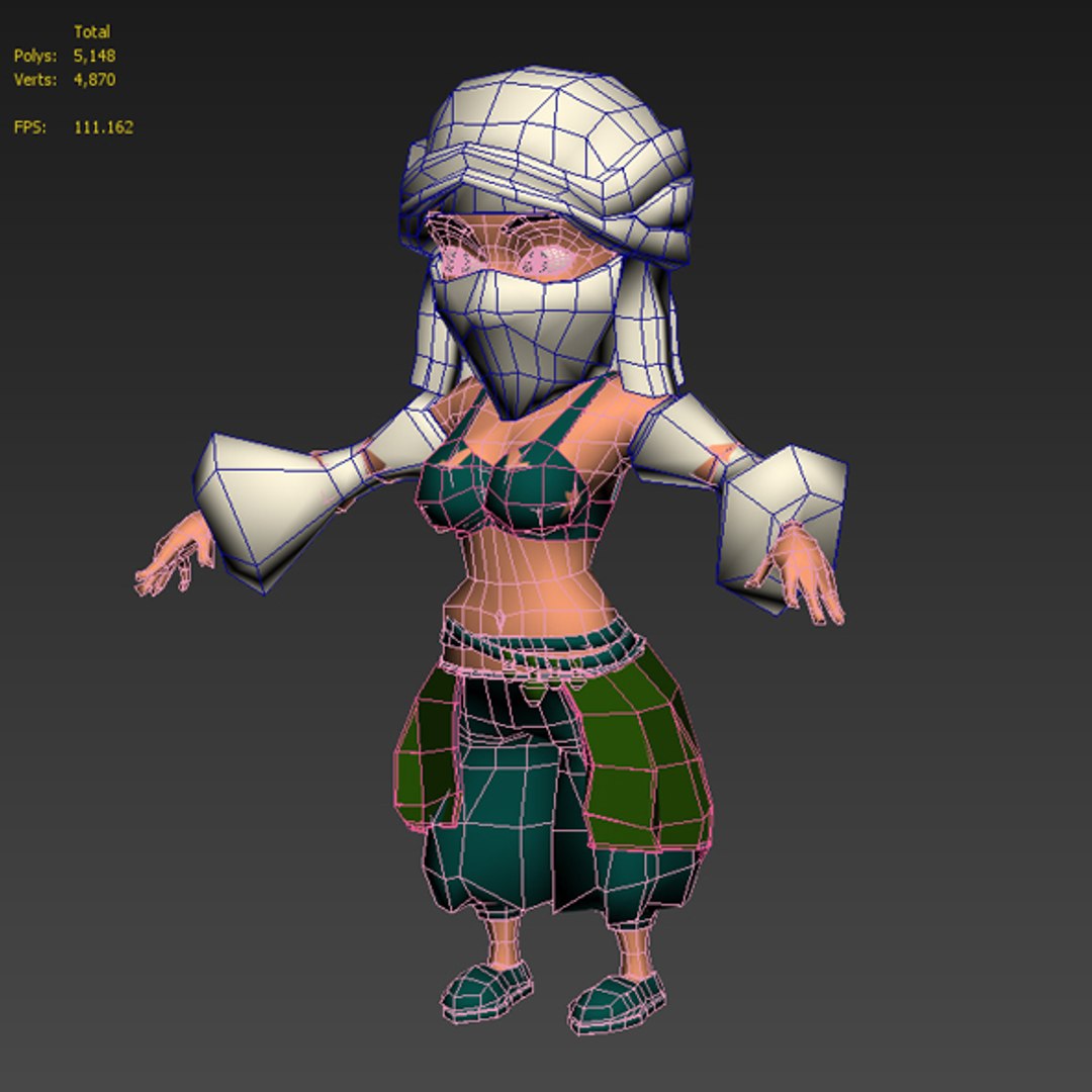 arab female character 3d 3ds