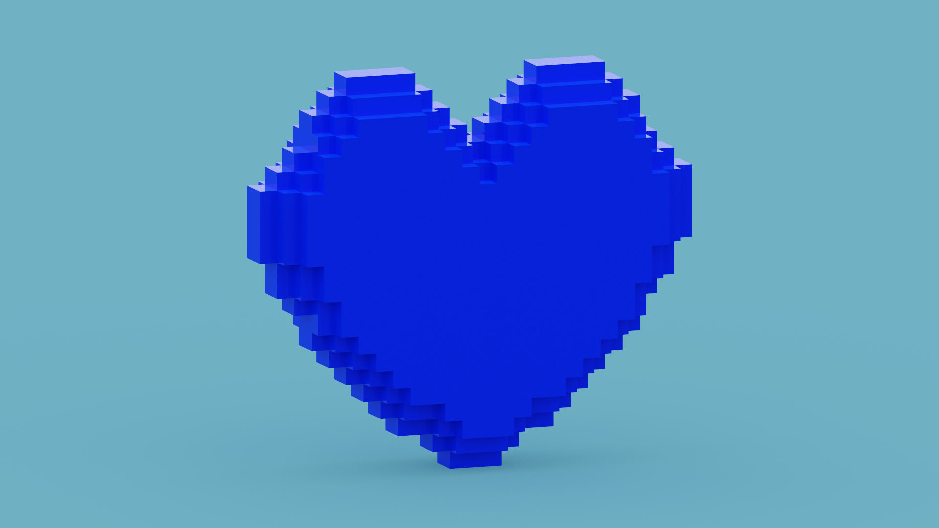 Voxel Blue Heart Model - TurboSquid 1980869
