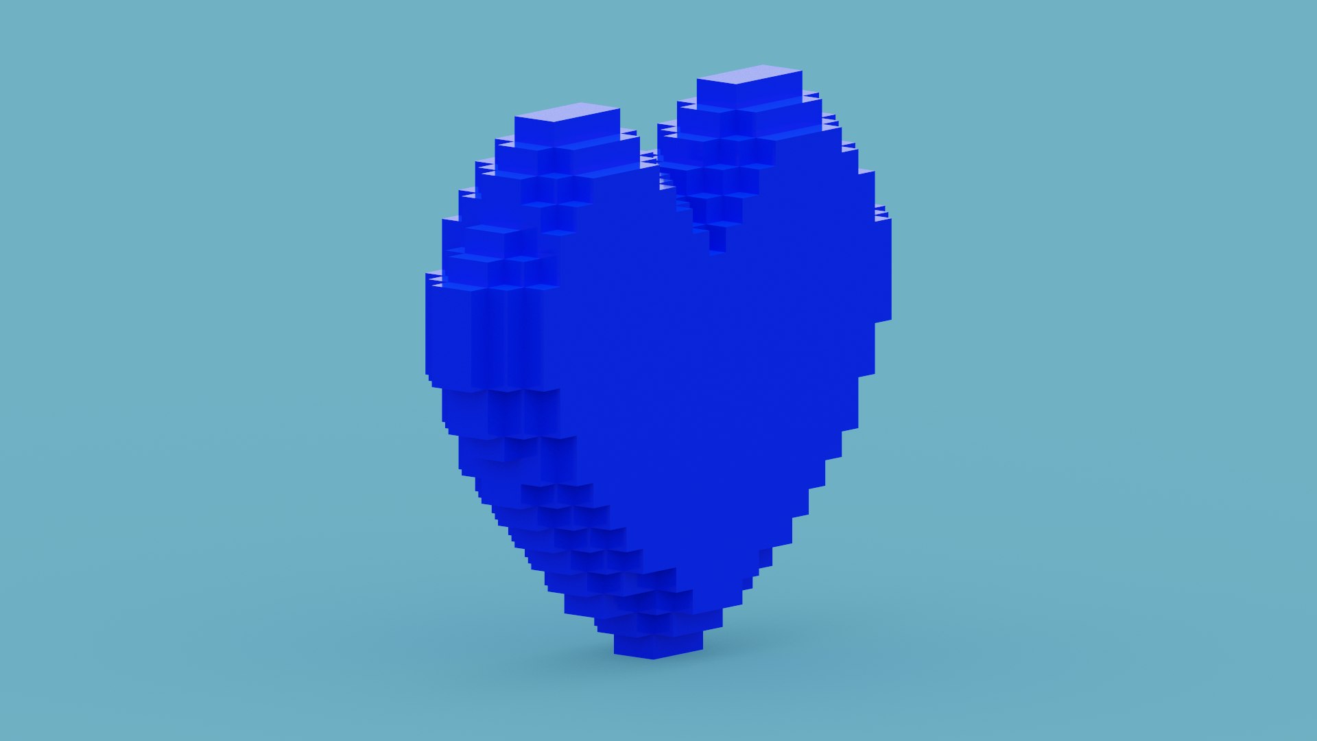 Voxel Blue Heart Model - TurboSquid 1980869