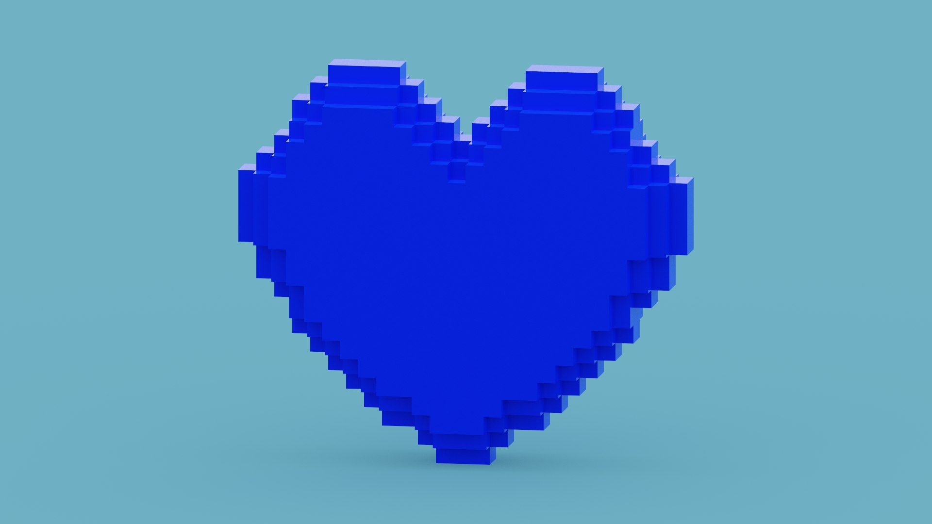 Voxel Blue Heart Model - TurboSquid 1980869