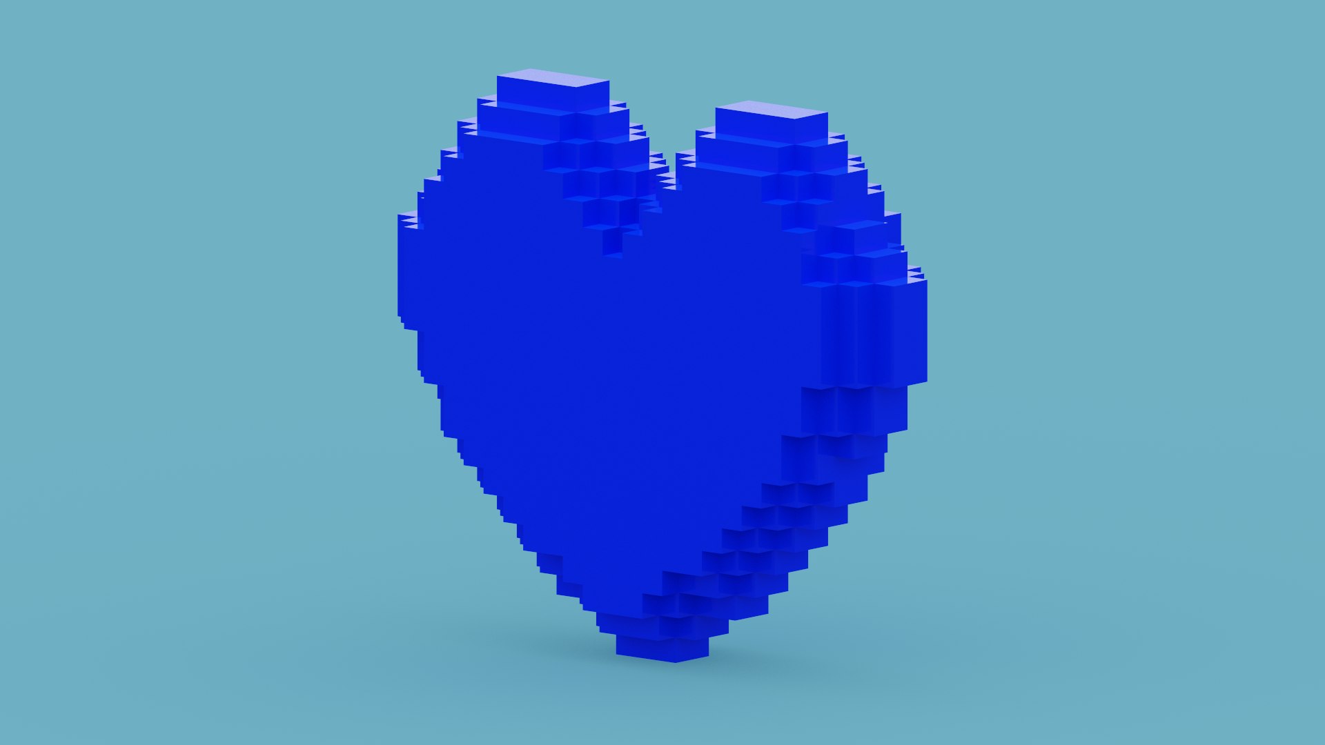Voxel Blue Heart Model - TurboSquid 1980869