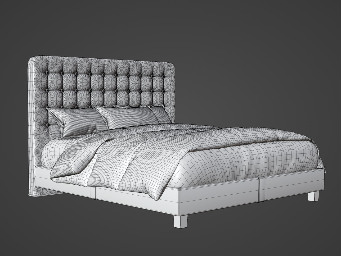 3D King Bed Model - TurboSquid 2131703