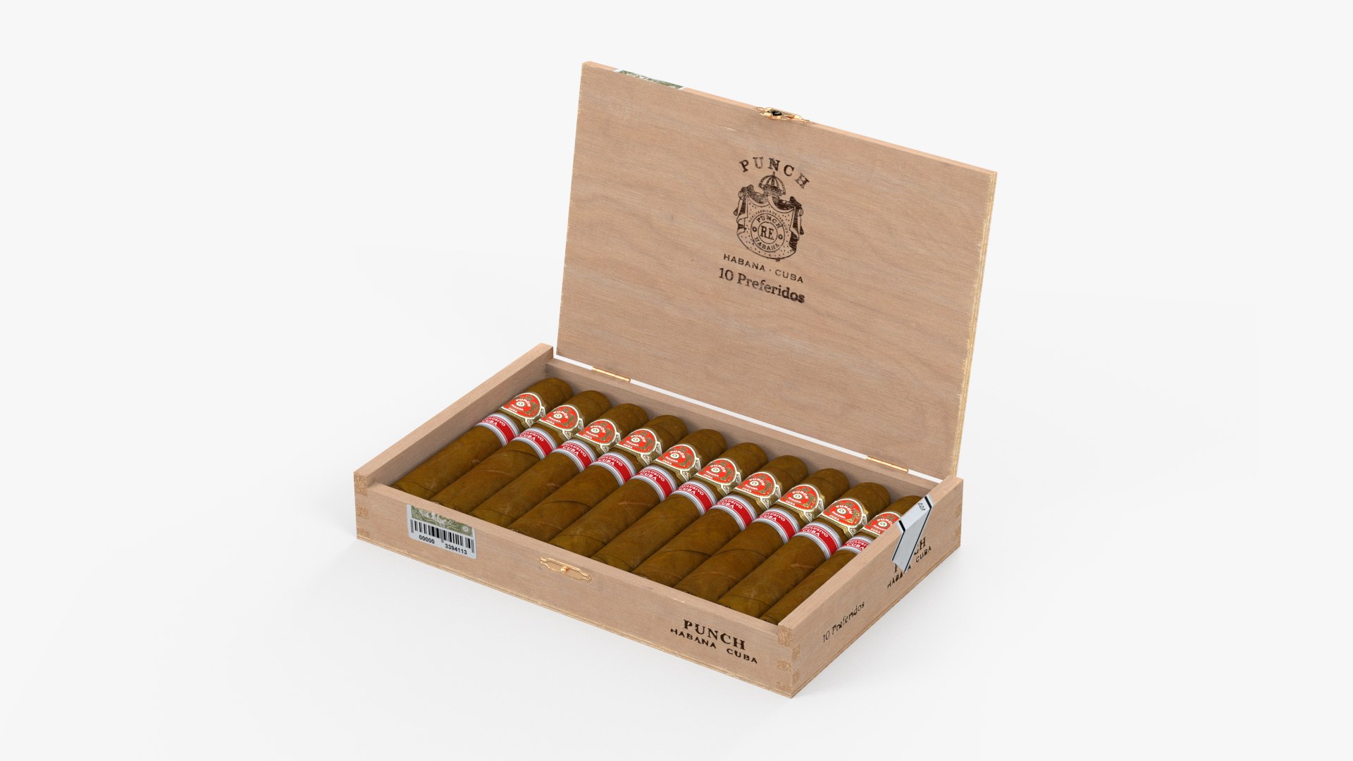 3D Model Cuban Cigars Box Punch Short Open - TurboSquid 2273189