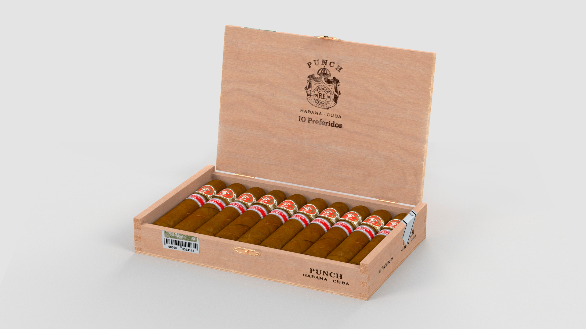 3D Model Cuban Cigars Box Punch Short Open - TurboSquid 2273189