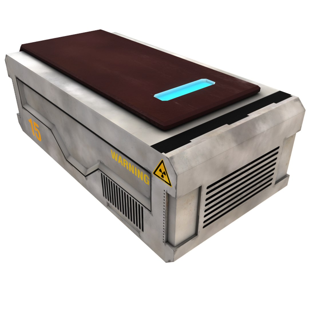3d box sci fi model