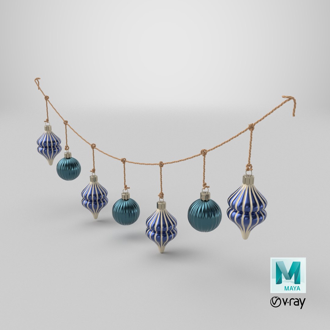 Bauble Garland 02 3D Model - TurboSquid 2469077