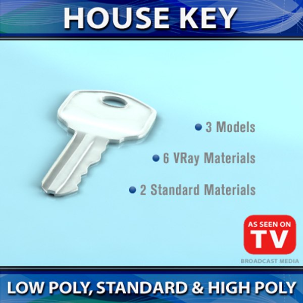 3d house key model