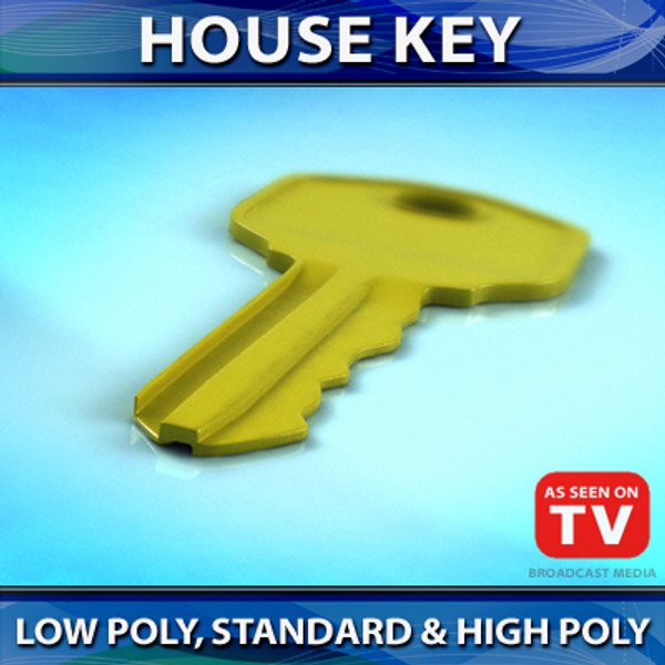 3d house key model