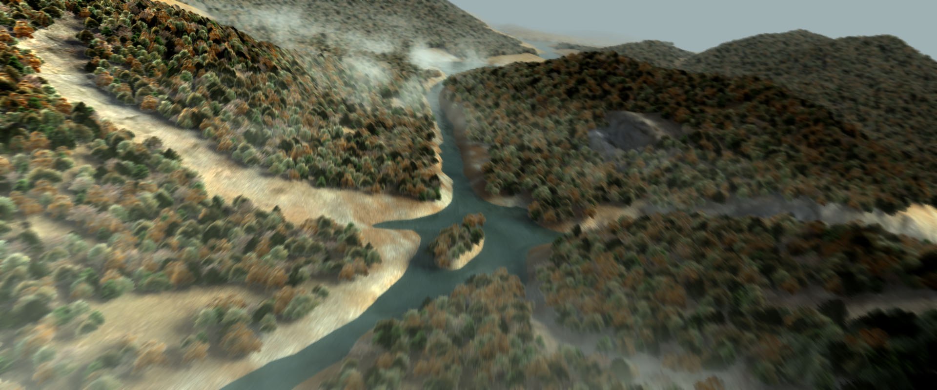 3d Model Wide Landscape Trees Forest