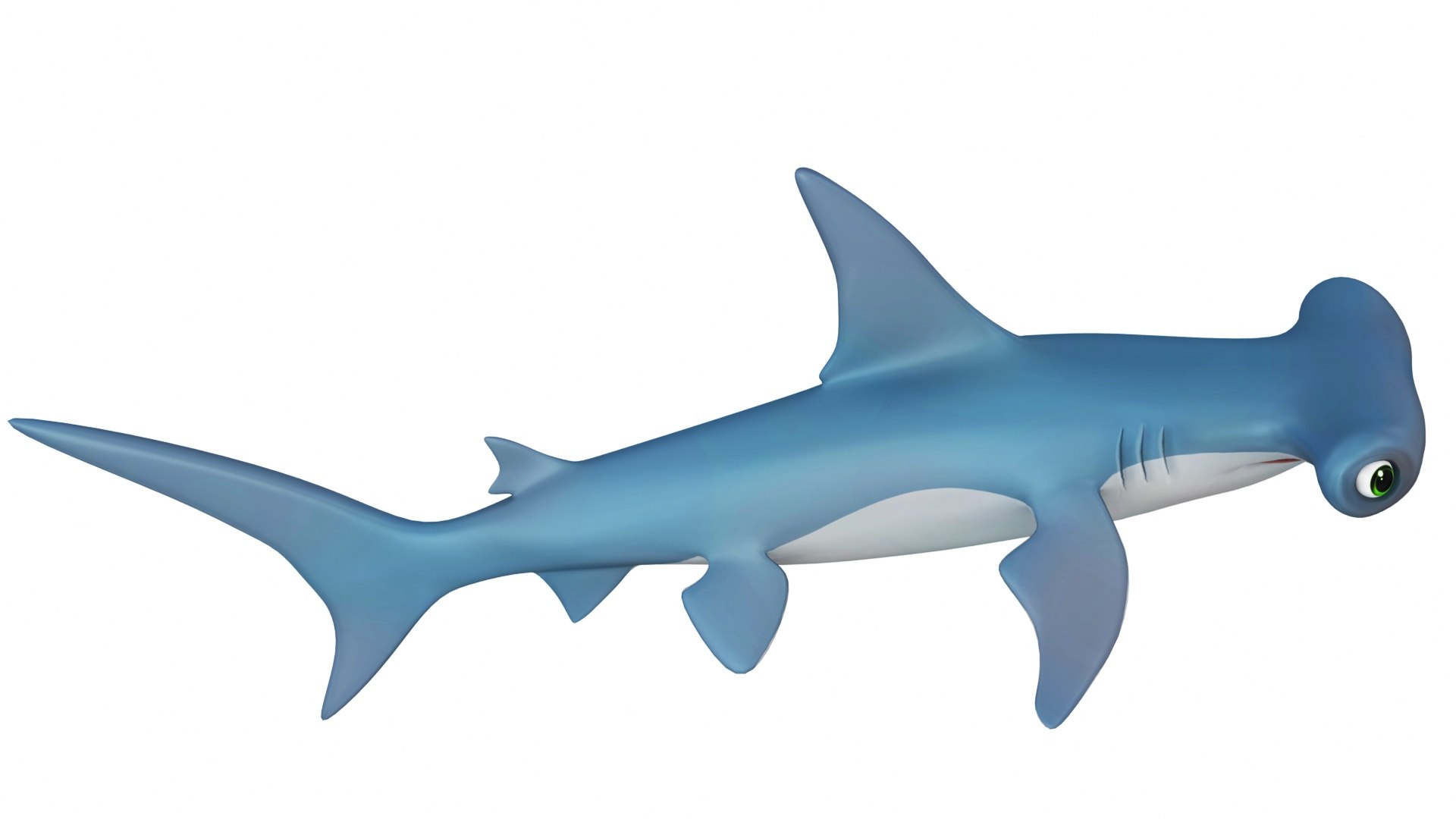 Cartoon Hammerhead Shark 3D model - TurboSquid 2094635