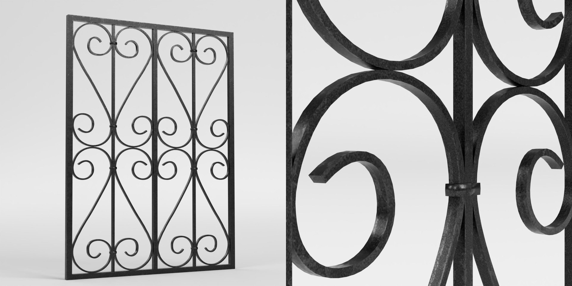 Wrought Iron Window Grille 3D Model - TurboSquid 2435878