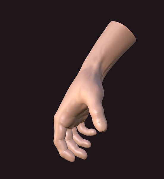 3d hand base mesh low-poly