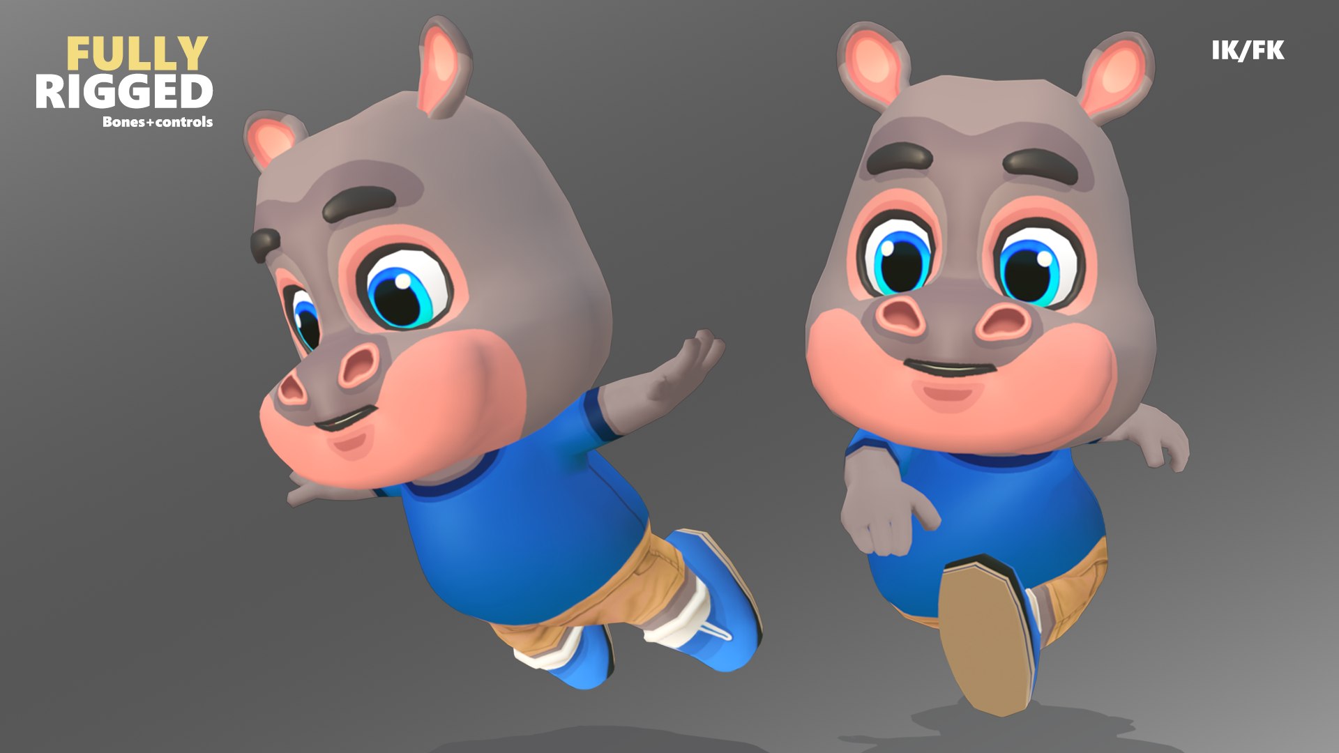 Hippo Animated Rigged Model - TurboSquid 2016068
