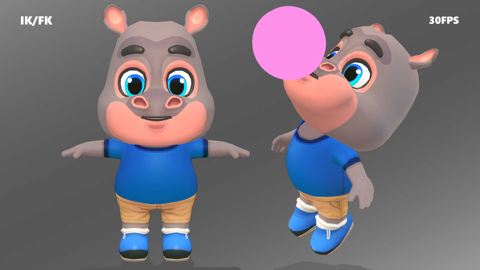 Hippo Animated Rigged Model - TurboSquid 2016068