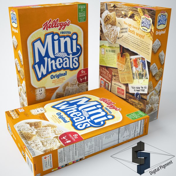 3d model mini wheats original cereal box