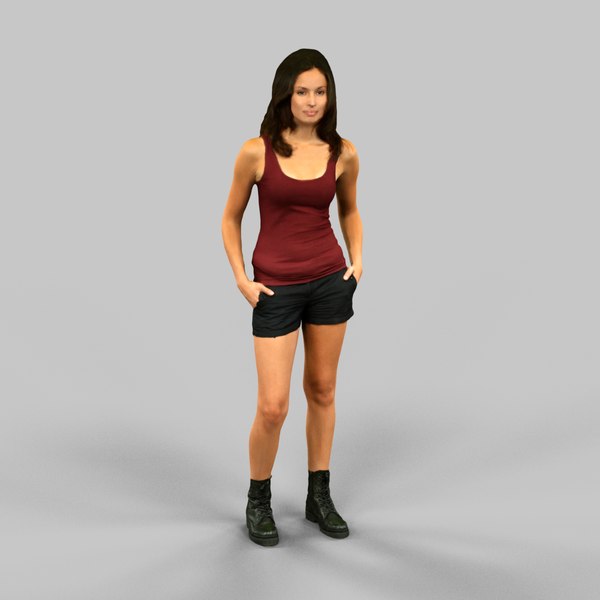 3d girl red model