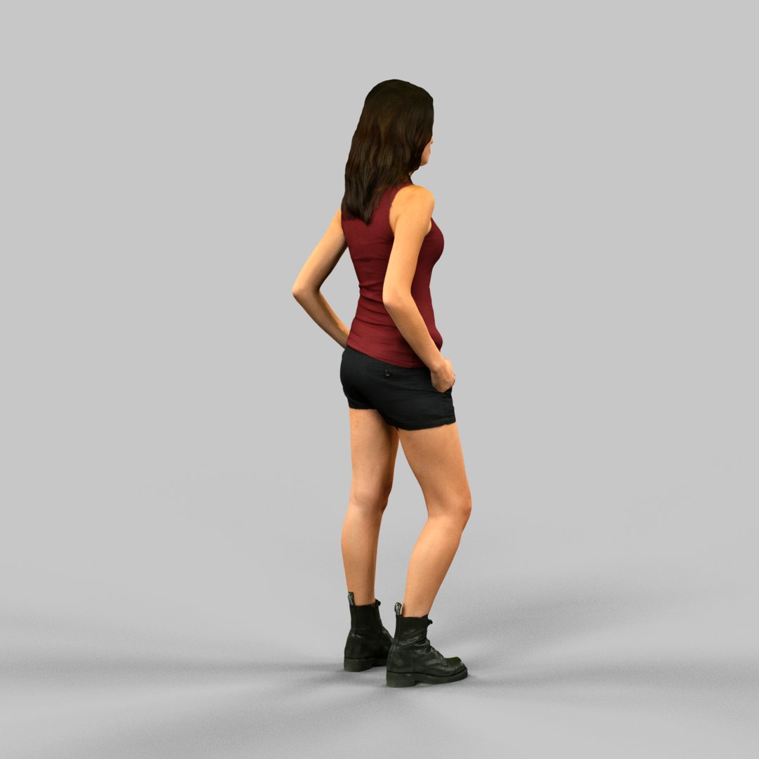 3d girl red model
