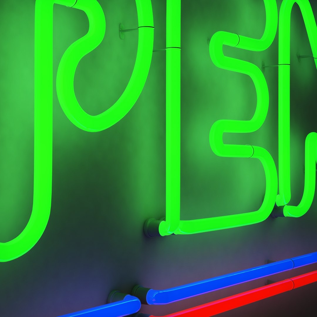 3d Open Sign Neon Model