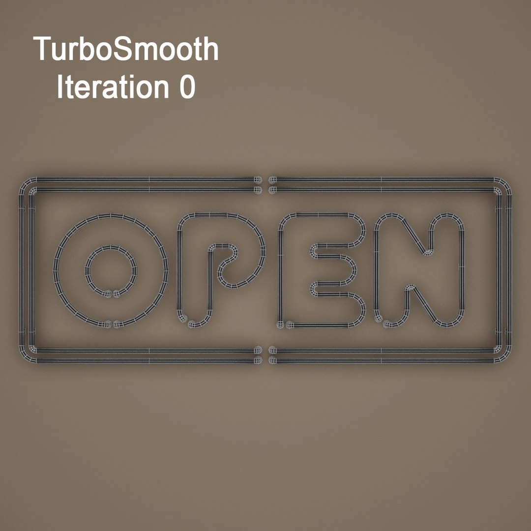 3d Open Sign Neon Model