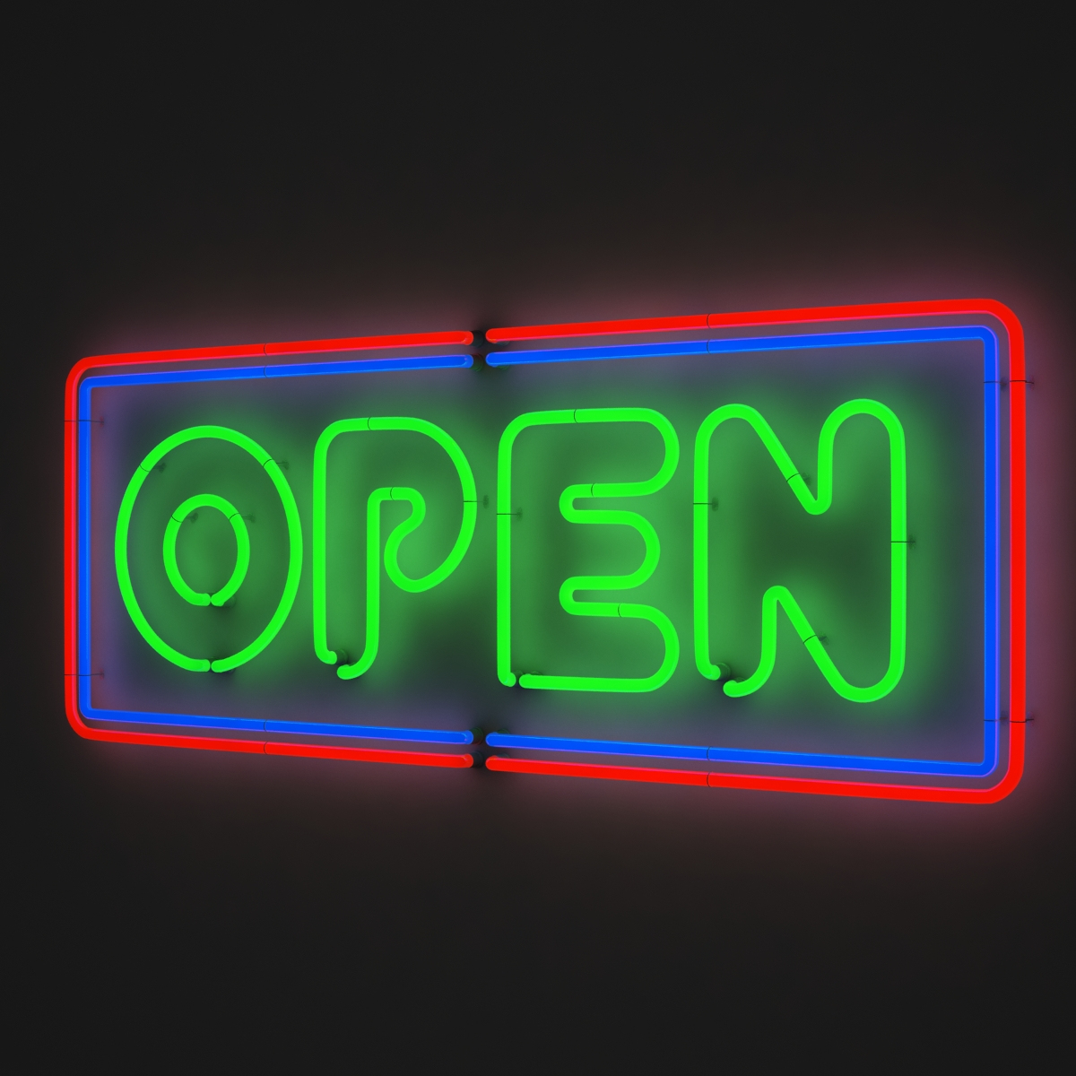 3d open sign neon model
