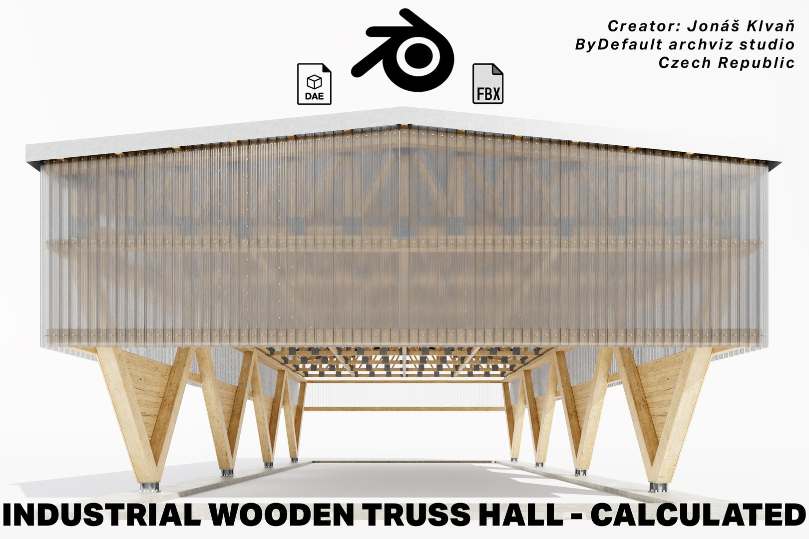 3D Industrial Wooden Truss Hall - Calculated 3D Model - TurboSquid 2147130