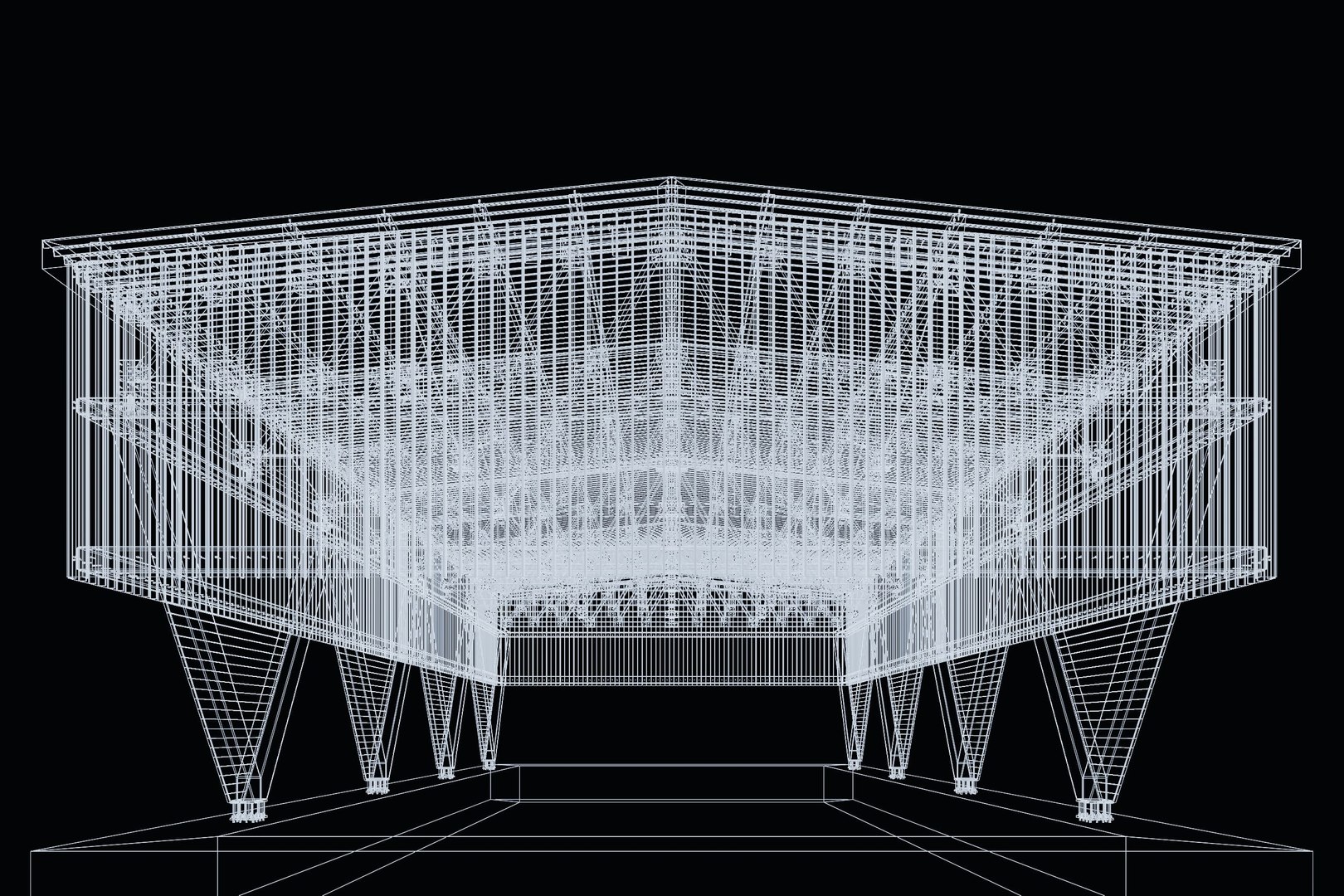 3D Industrial Wooden Truss Hall - Calculated 3D Model - TurboSquid 2147130