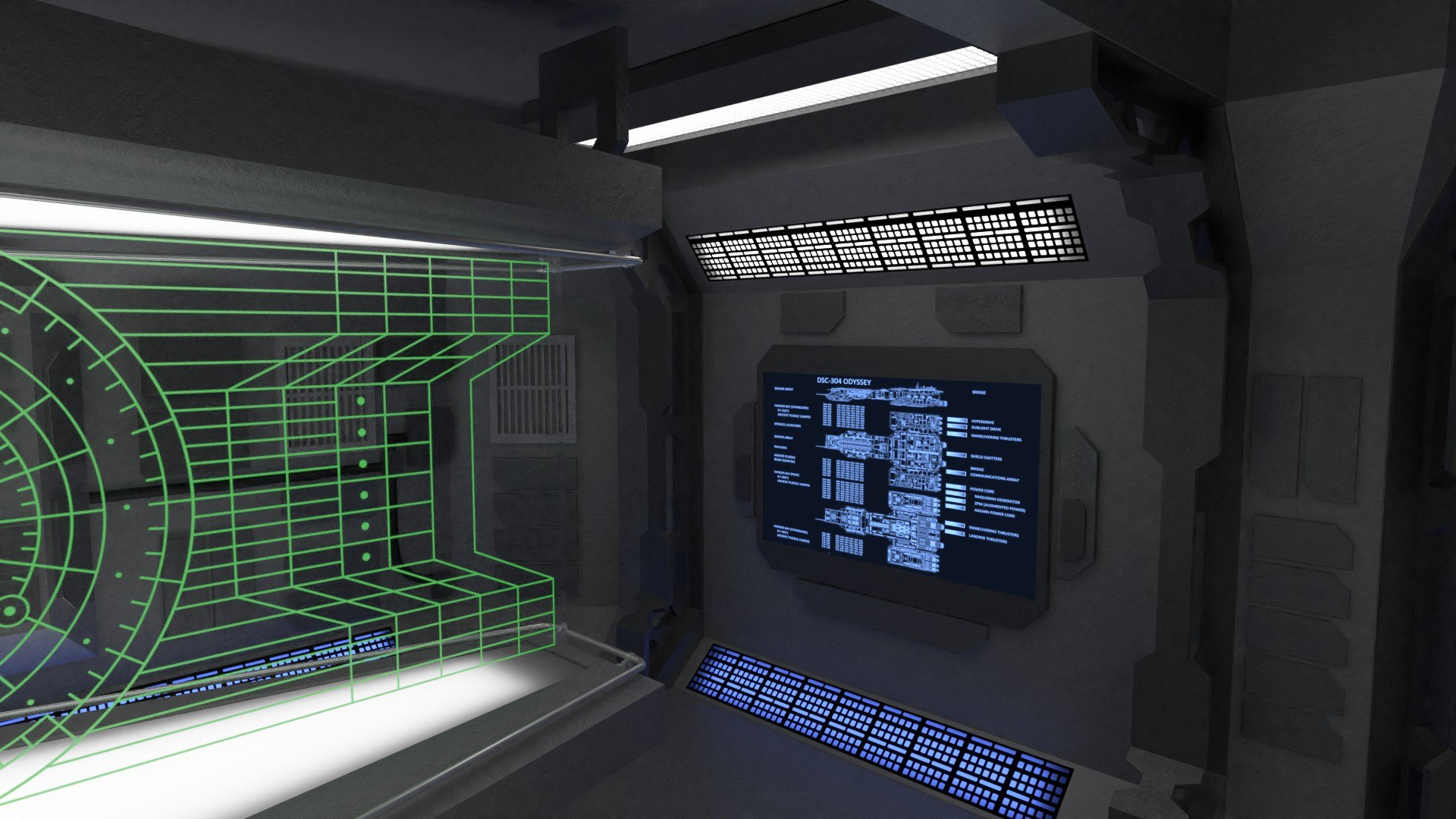 3D StarGate F-304 Daedalus Battlecruiser Bridge Model - TurboSquid 1746882