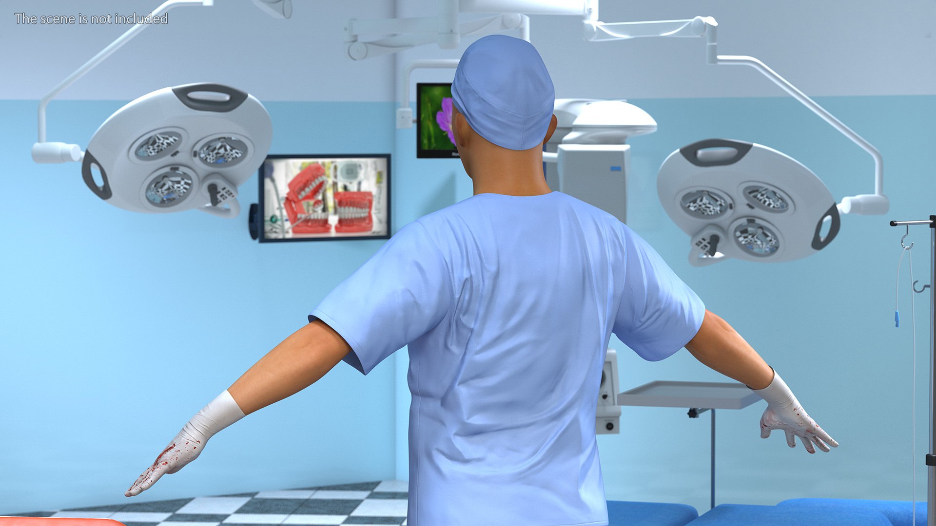 Asian Doctor Wearing Gloves Stained Blood 3D Model - TurboSquid 2139316