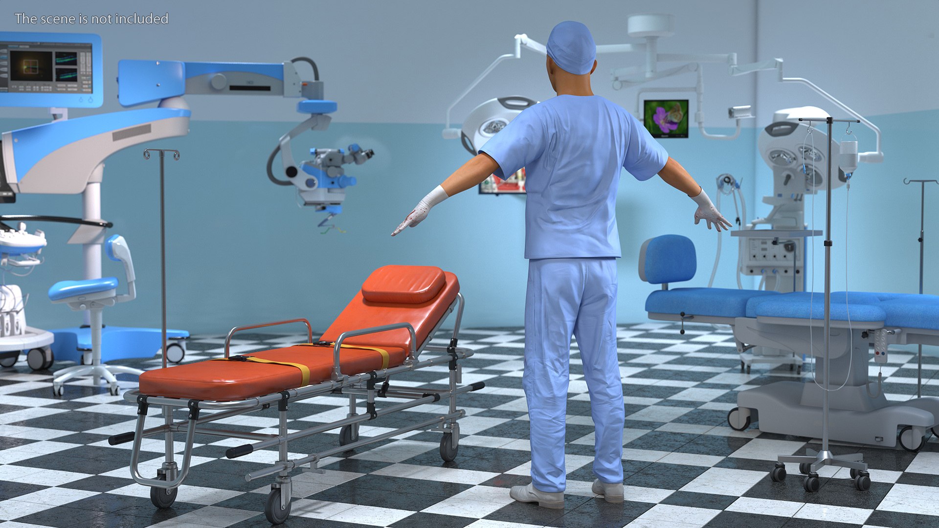 Asian Doctor Wearing Gloves Stained Blood 3D Model - TurboSquid 2139316