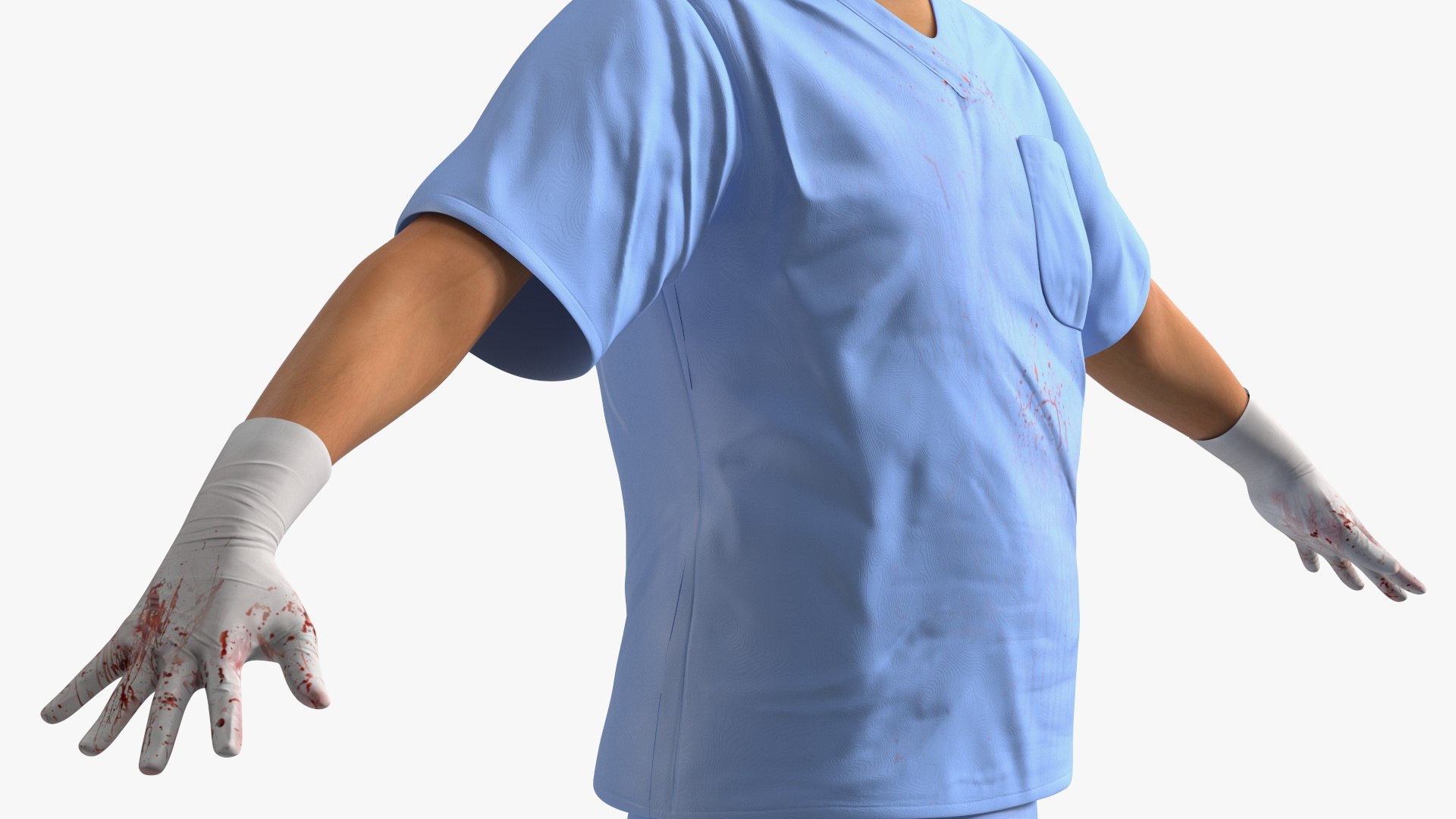 Asian Doctor Wearing Gloves Stained Blood 3D Model - TurboSquid 2139316