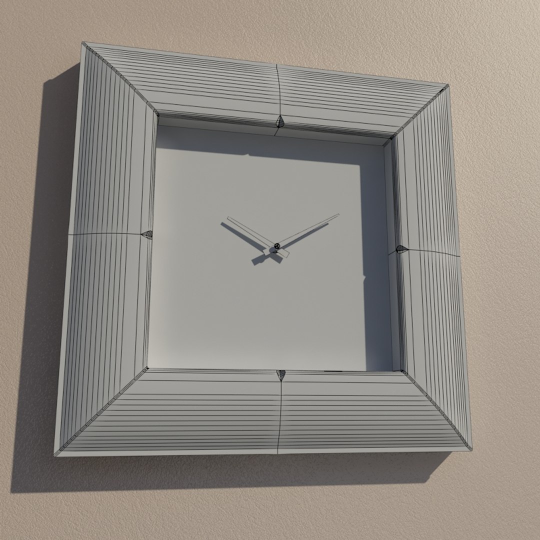 3D square wall clock decoration model - TurboSquid 1604353