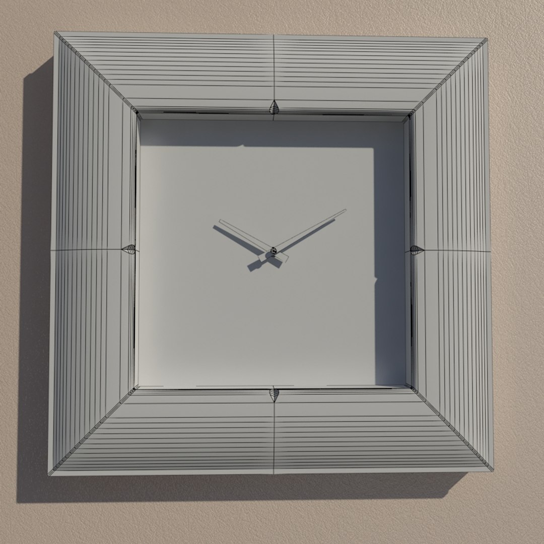3D square wall clock decoration model - TurboSquid 1604353