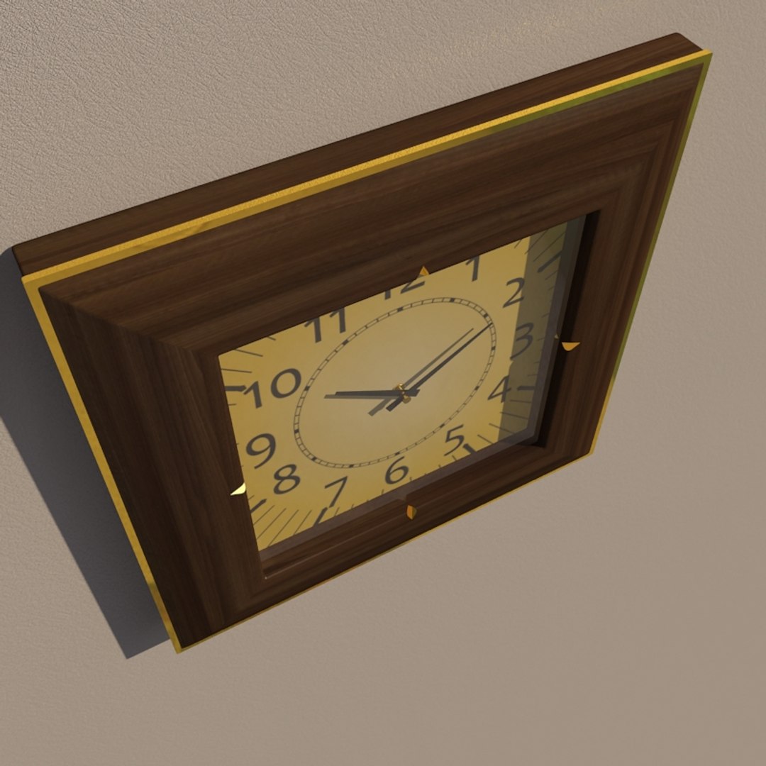 3D square wall clock decoration model - TurboSquid 1604353