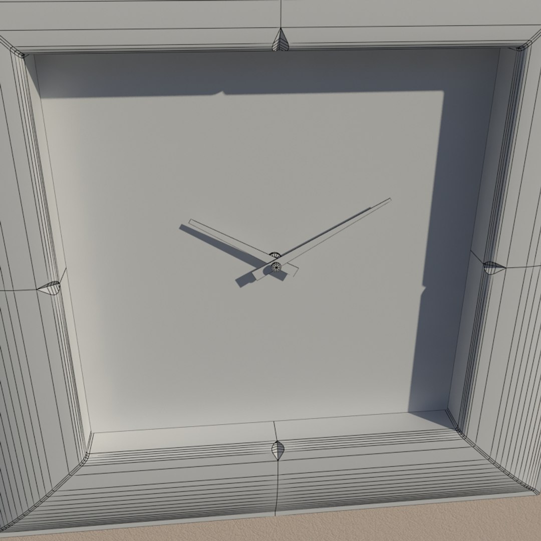 3D square wall clock decoration model - TurboSquid 1604353