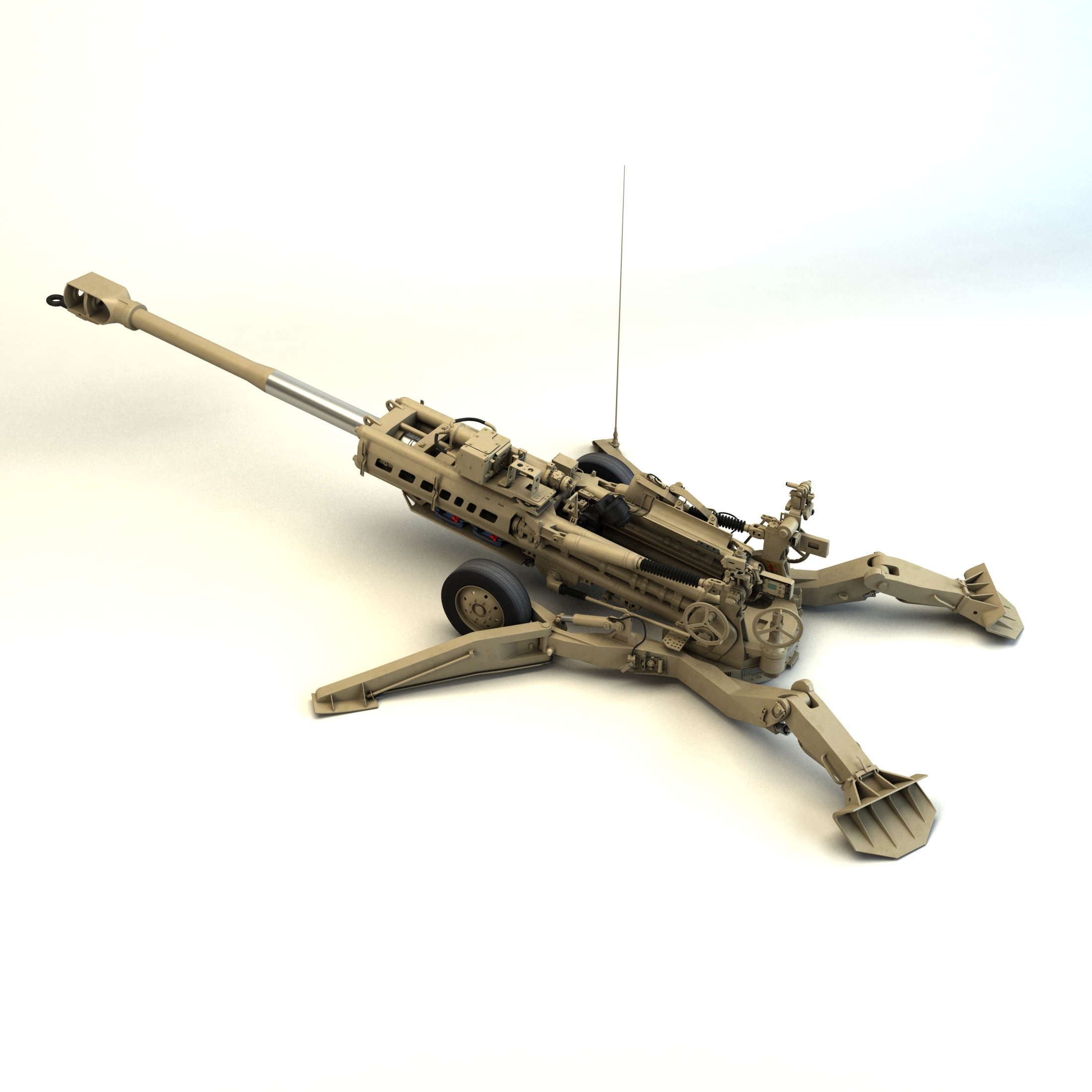 3d model m777 howitzer