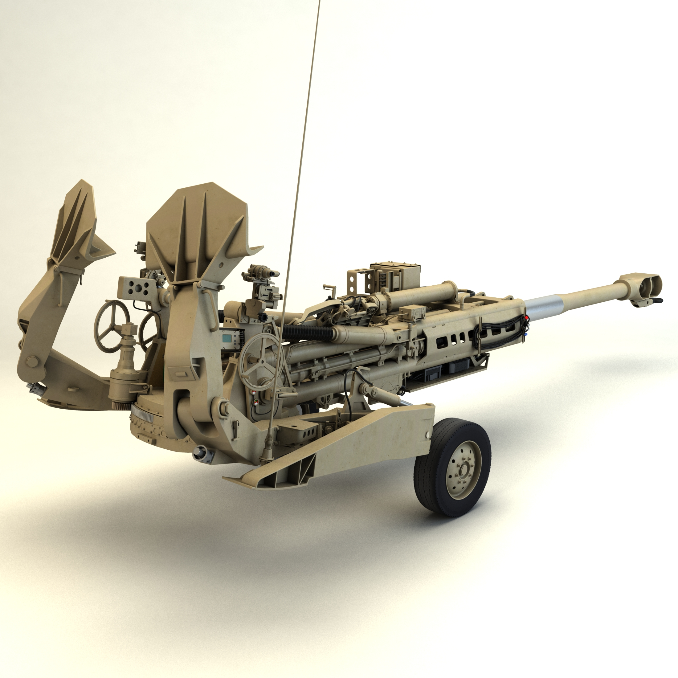 3d model m777 howitzer