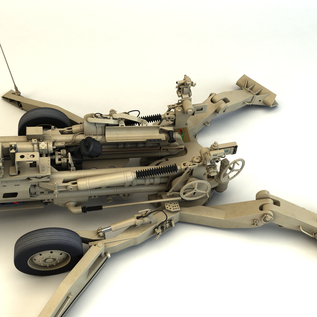 3d model m777 howitzer