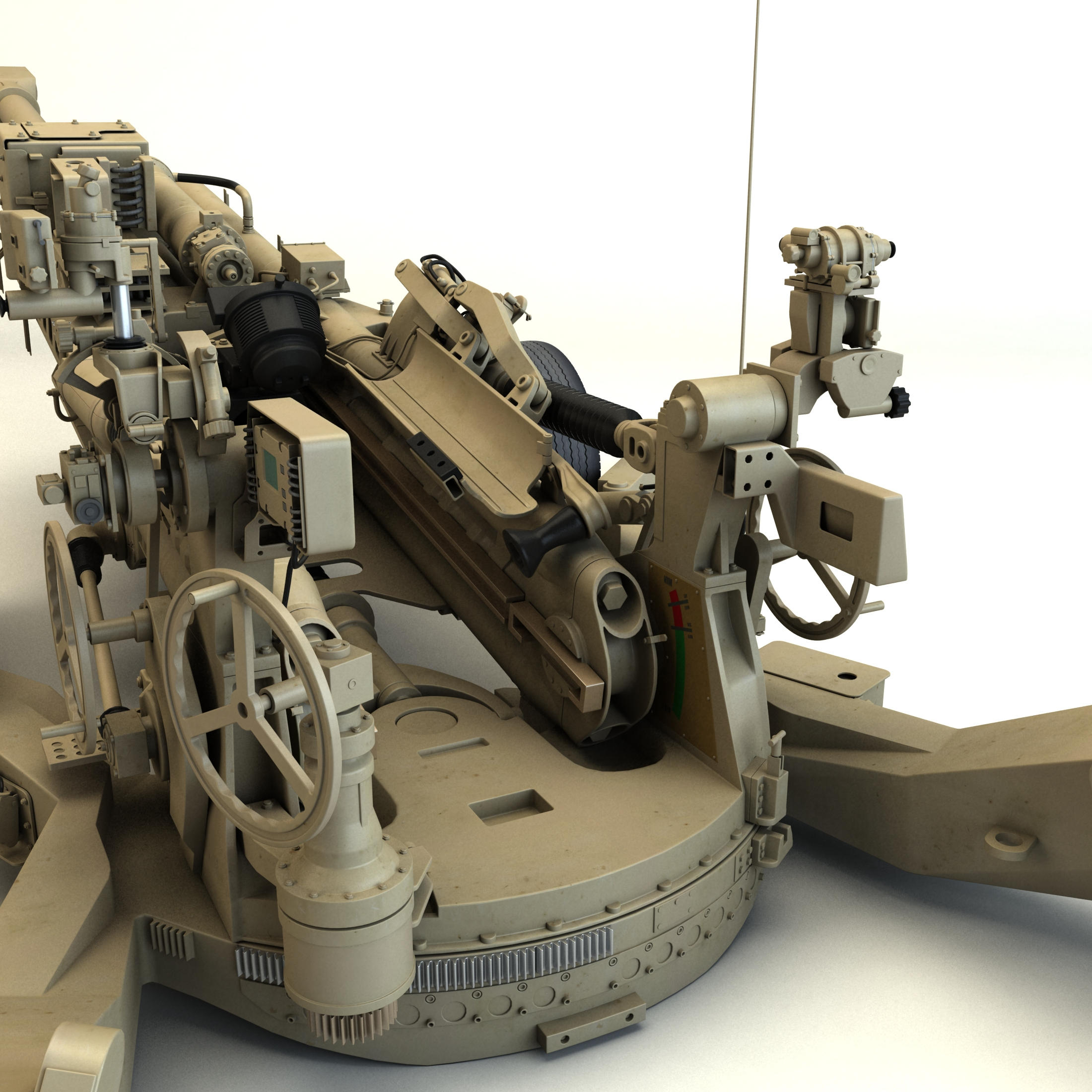 3d model m777 howitzer