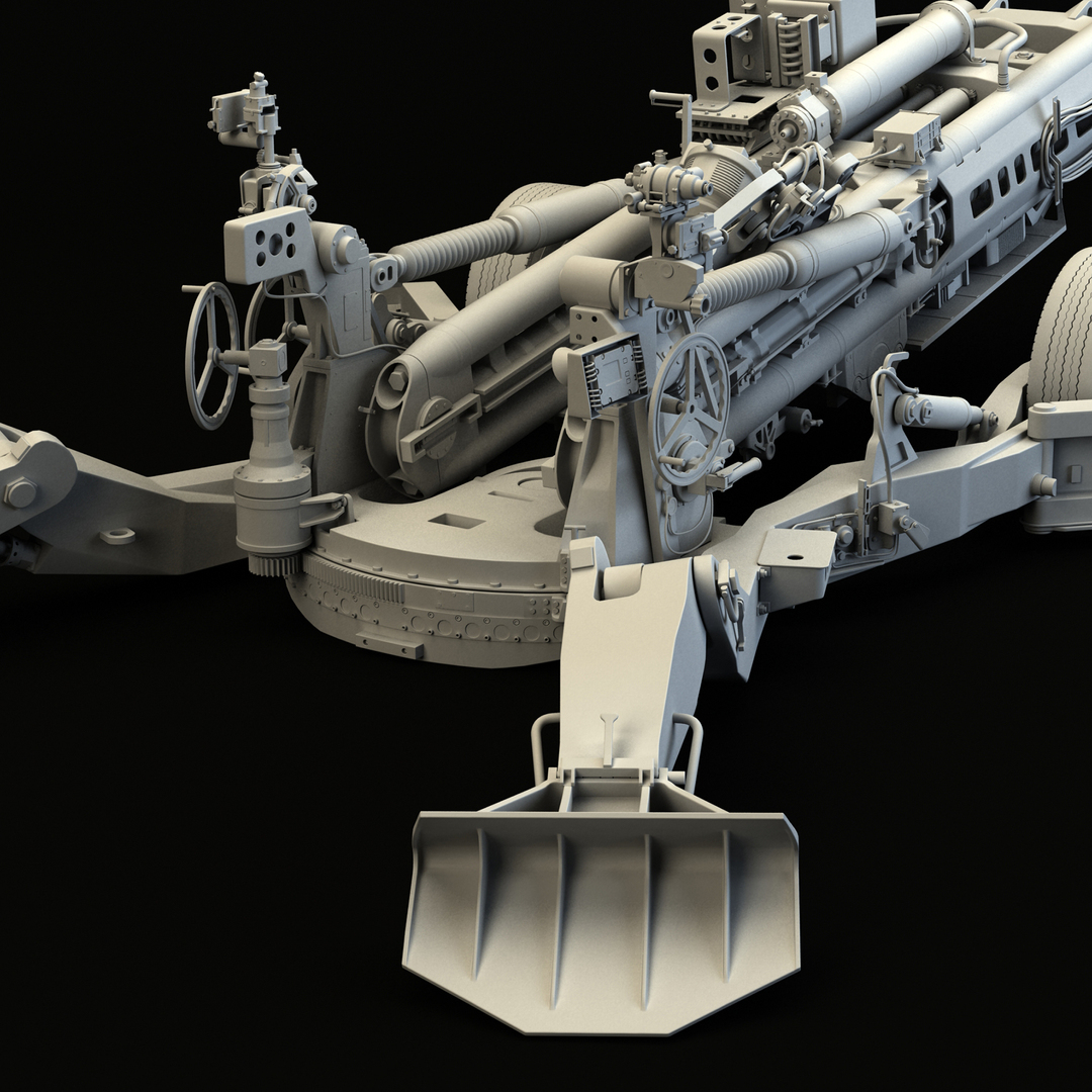 3d model m777 howitzer